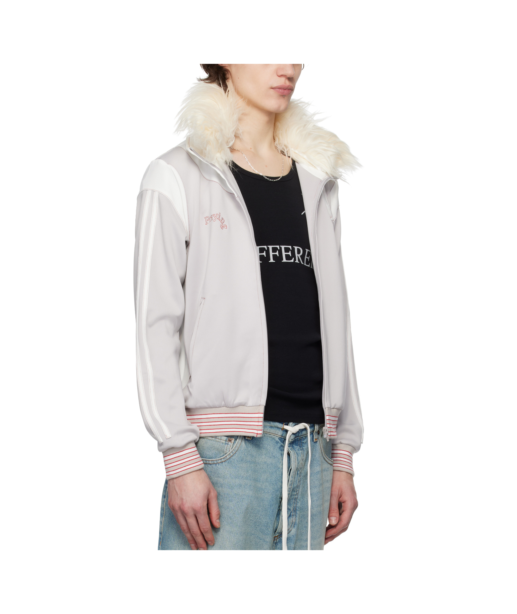 Praying Faux-fur Track Jacket In Gray | ModeSens