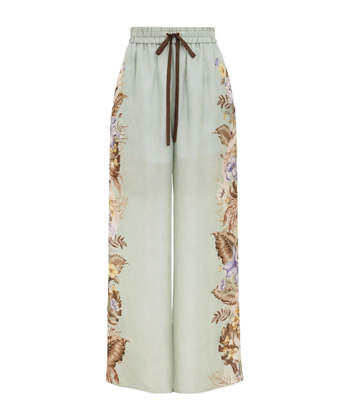 Zimmermann Relaxed Floral Print Wide Pants With Drawstring Waist In ...