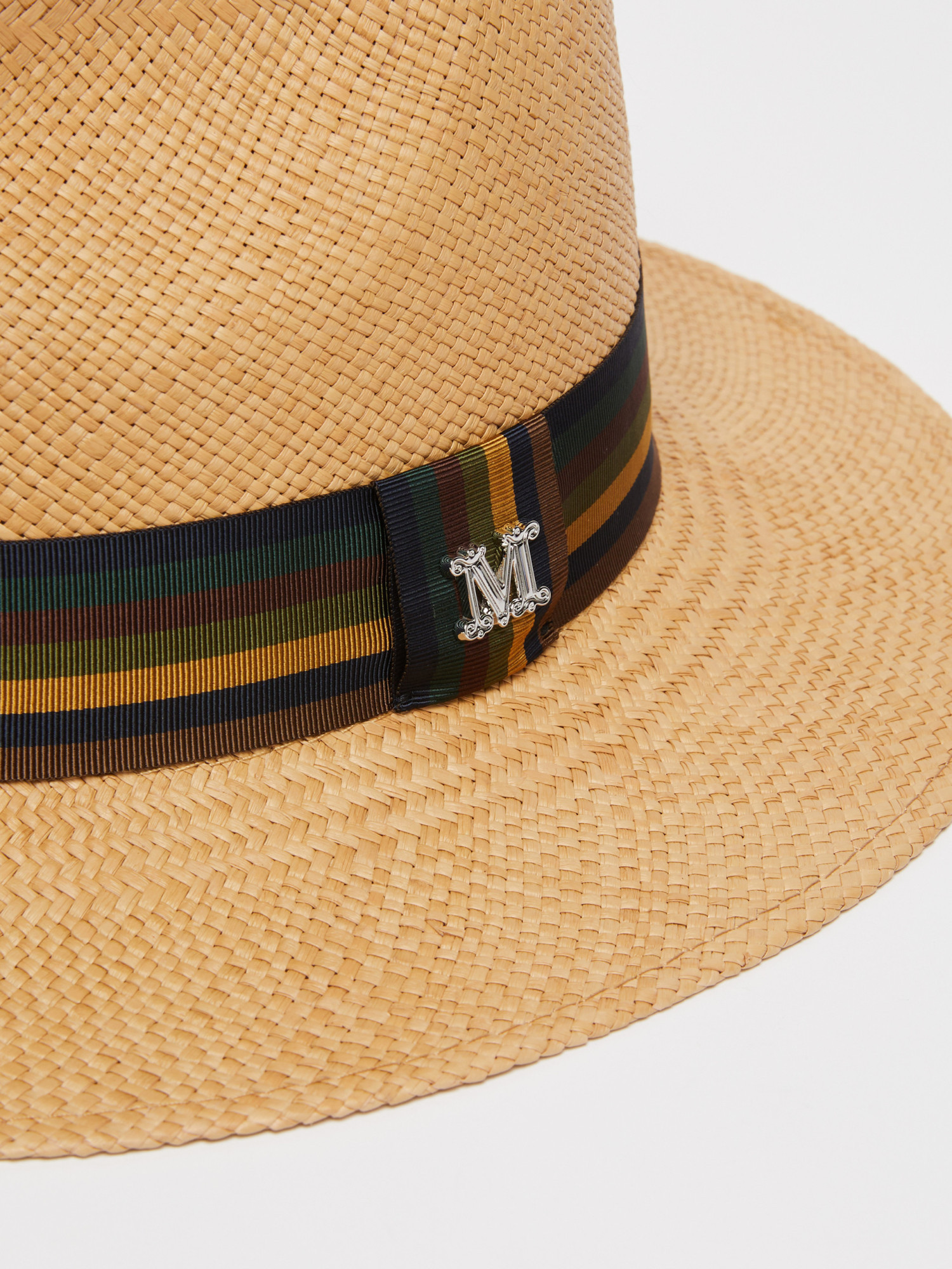 Max Mara Wide Brimmed Panama Straw Hat In Nude Modesens