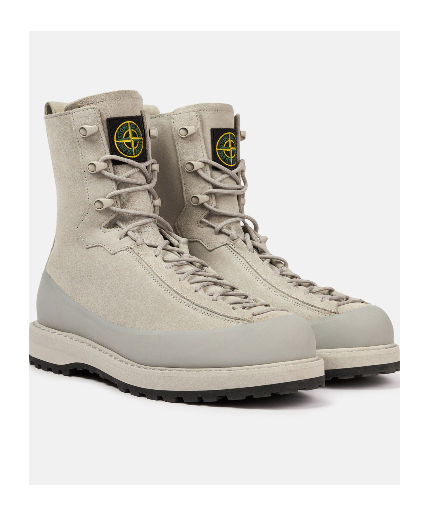 Stone Island Hiking Boot With Dual Lacing And Lug Sole In Neutral ...