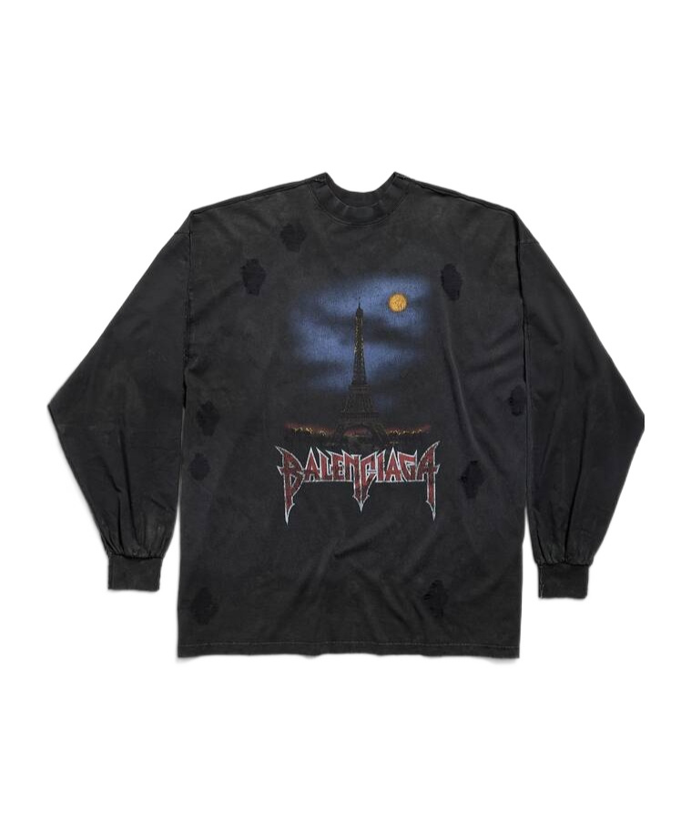 Balenciaga Graphic Printed Long-sleeve T-shirt In Black | ModeSens