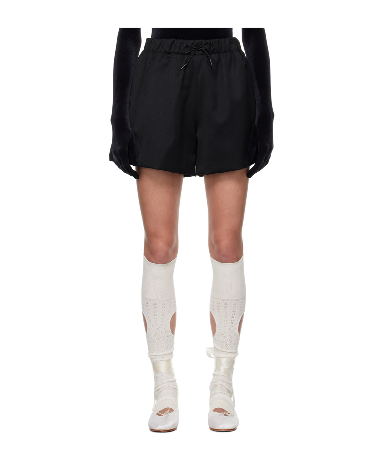 Simone Rocha Furry Welt Pocket Shorts In Black | ModeSens