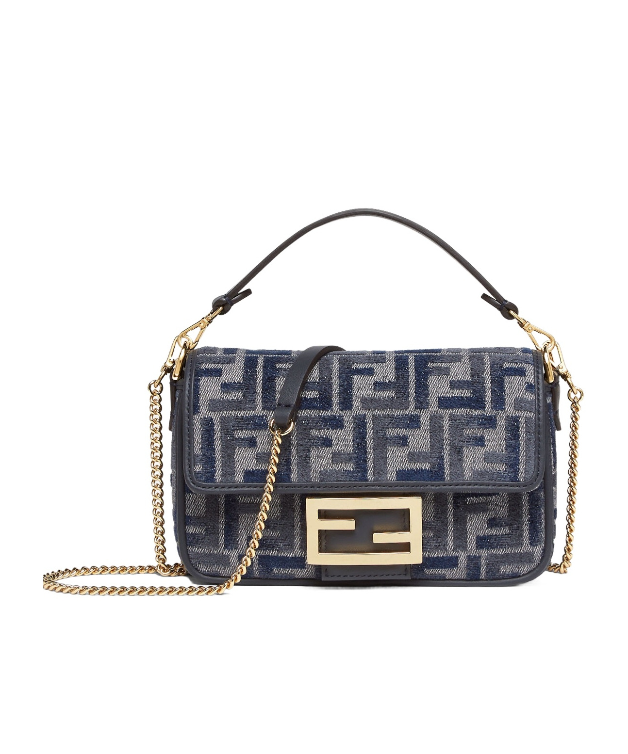 Fendi Baguette Chain Shoulder Bag In Black | ModeSens