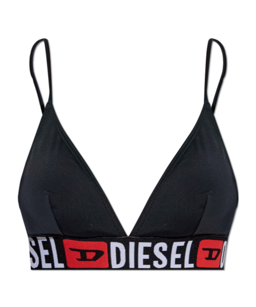 Diesel Logo Triangle Bra In Black | ModeSens