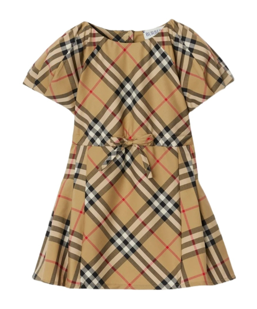Burberry Vintage Check-pattern Pleated Dress In Nude | ModeSens
