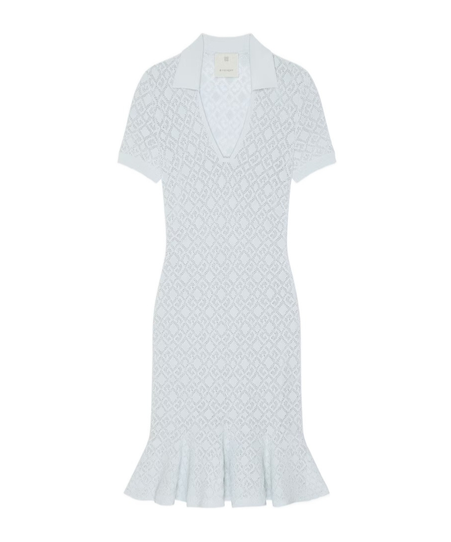 Givenchy Polo Dress In Monogram 72 Jacquard In Light Blue | ModeSens
