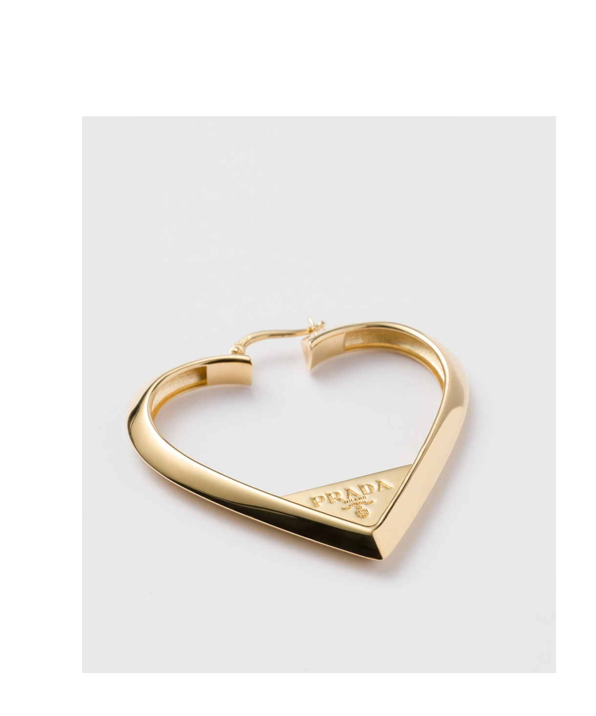 Prada Heart Hoop Earrings In Golden | ModeSens