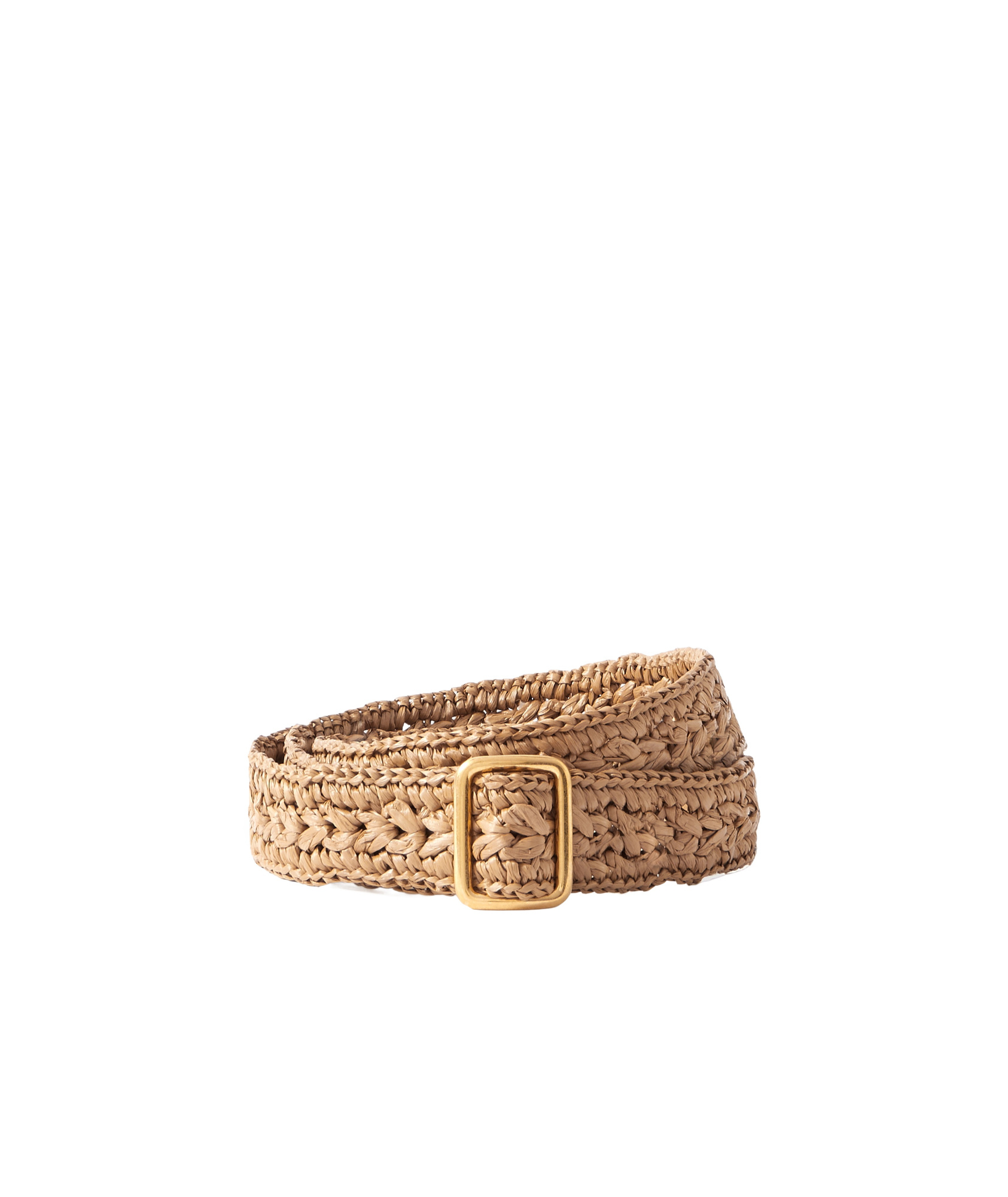 The Row Ava Woven Raffia Belt In Nude | ModeSens