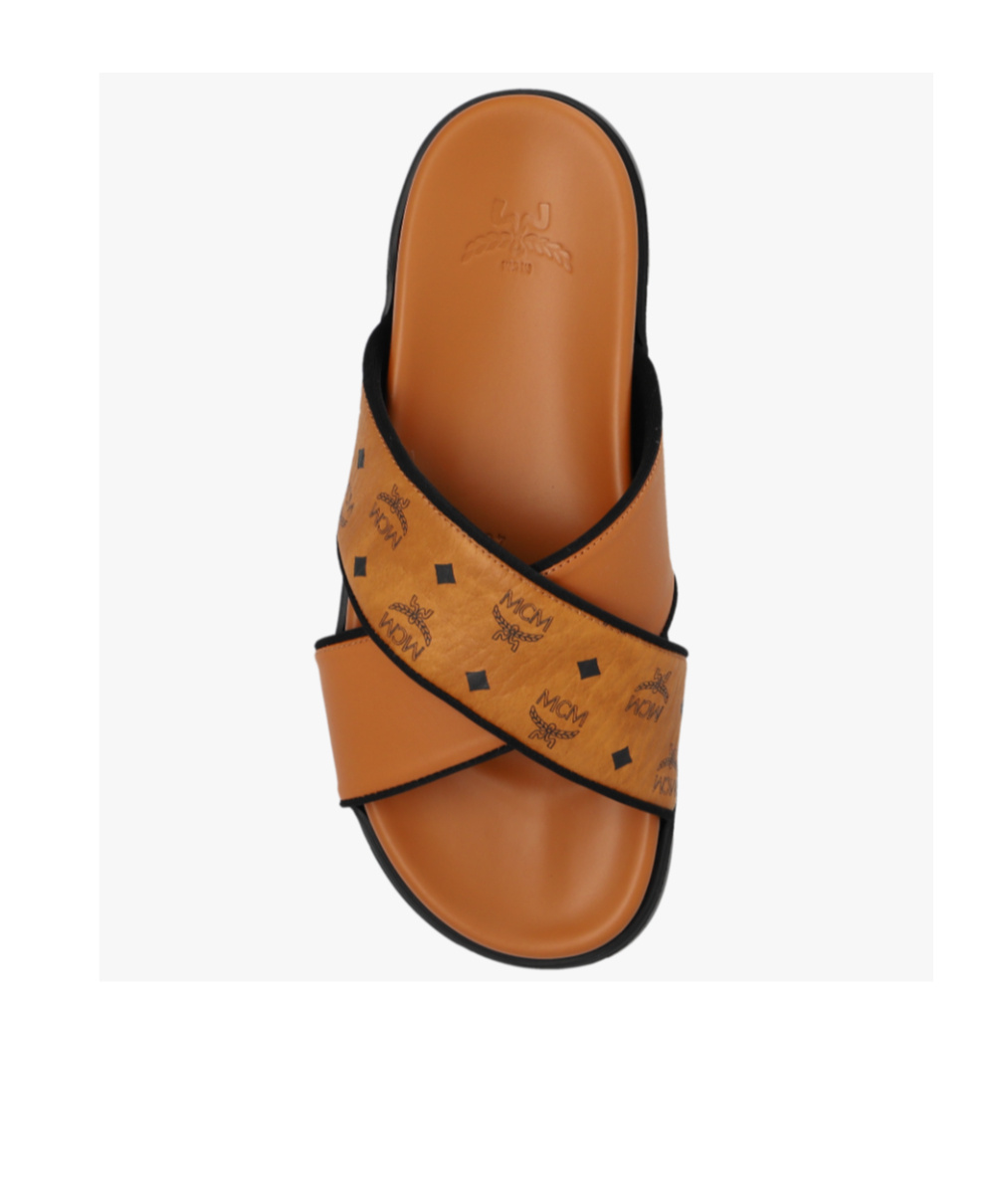 Mcm Women's Visetos Criss Cross Slide Sandals In Brown | ModeSens