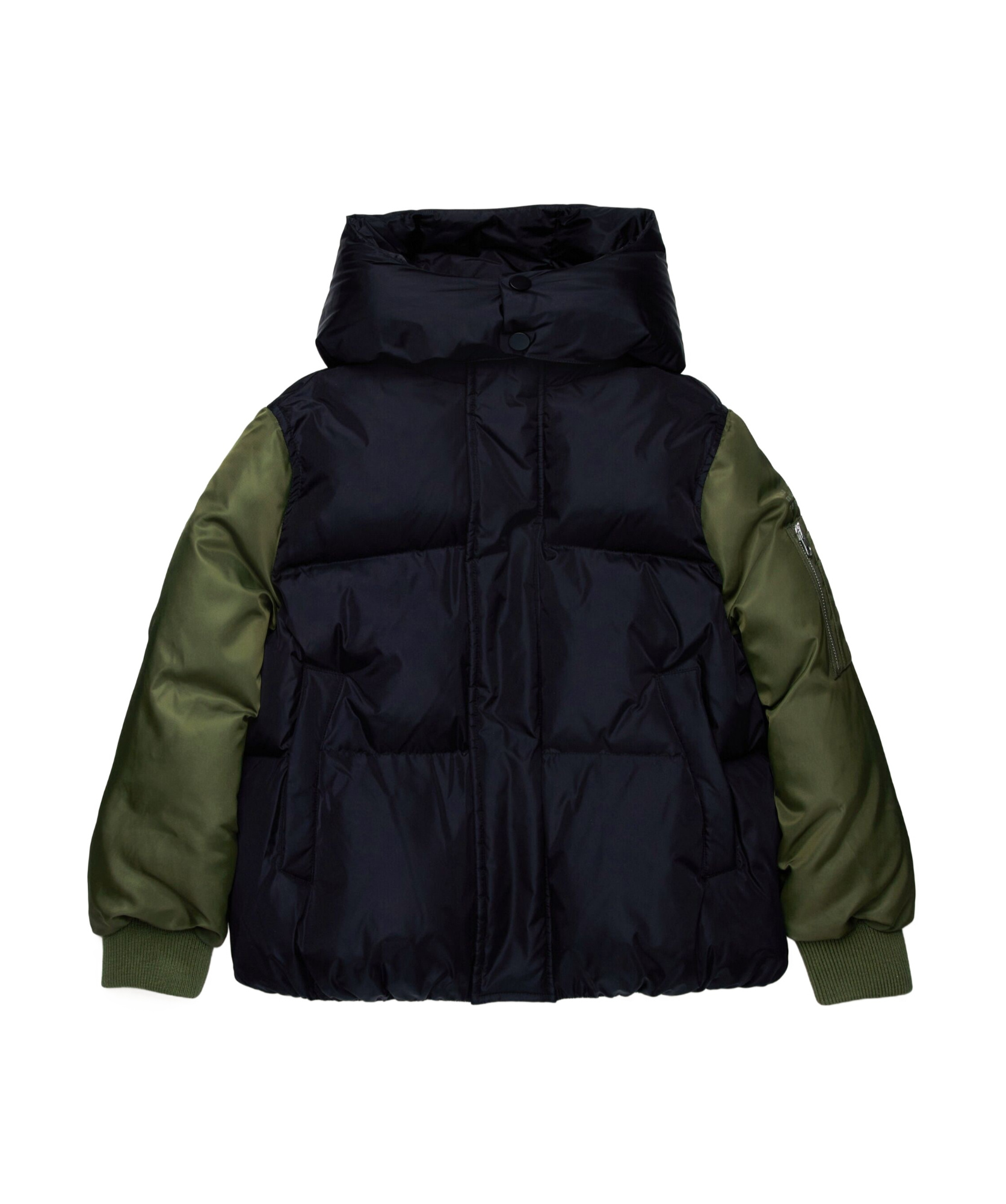 Mm6 Maison Margiela Colour-block Quilted Puffer Jacket In Black | ModeSens