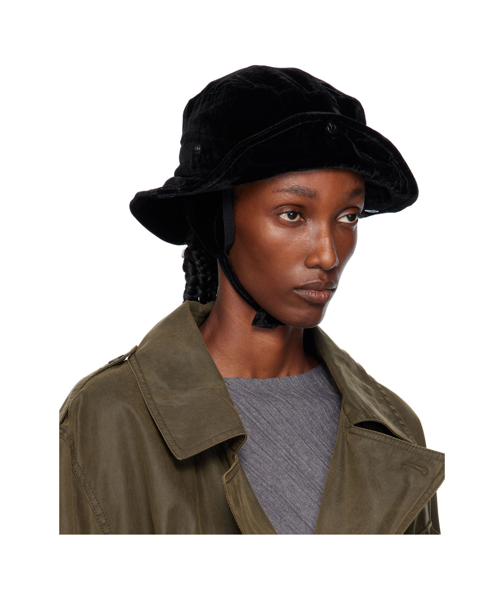 Open Yy Black Detachable Ear Flap Bucket Hat | ModeSens