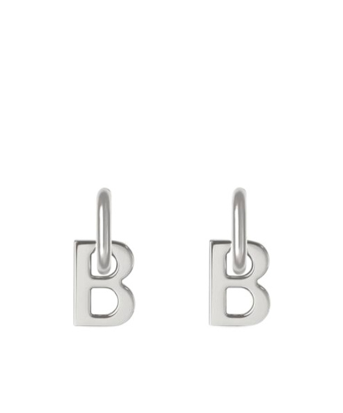 Balenciaga Silver B Chain Xs Earrings In White | ModeSens