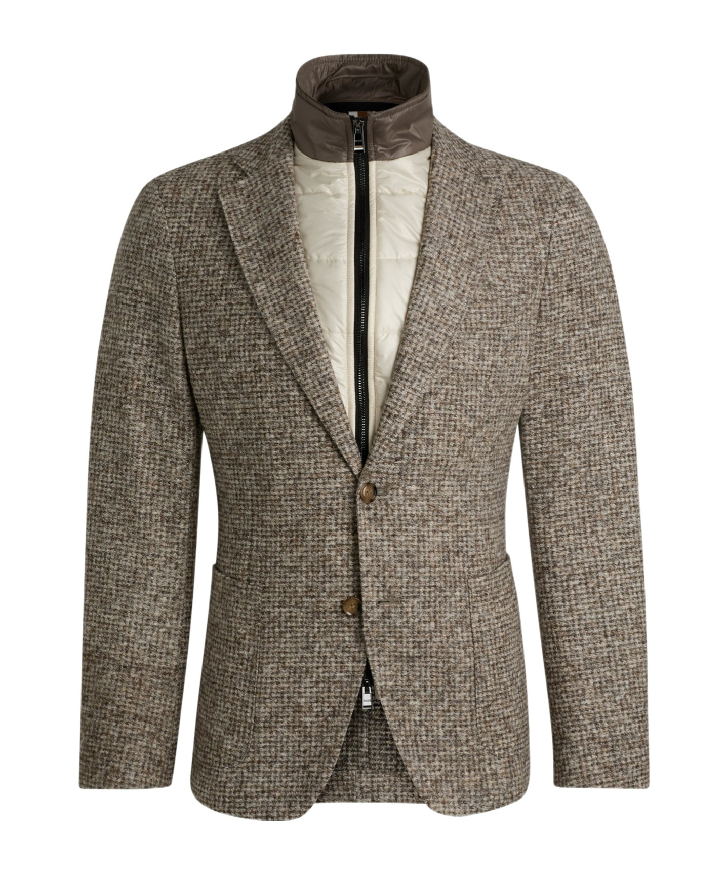 Hugo Boss Slim-fit Jacket With Zip-up Inner In White | ModeSens