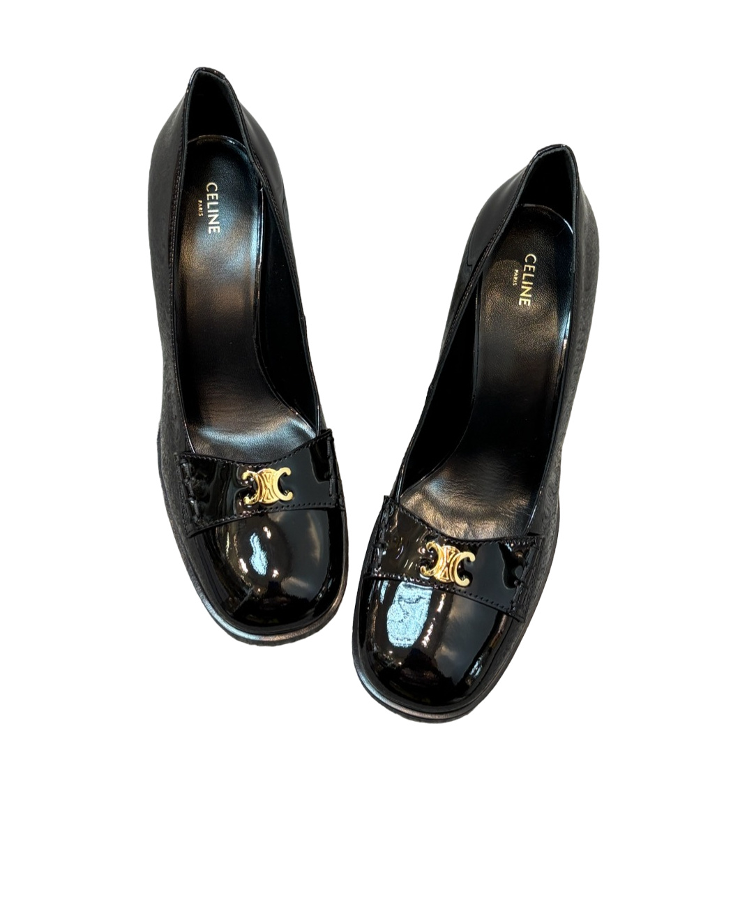 Celine Square Toe High Heels In Black | ModeSens