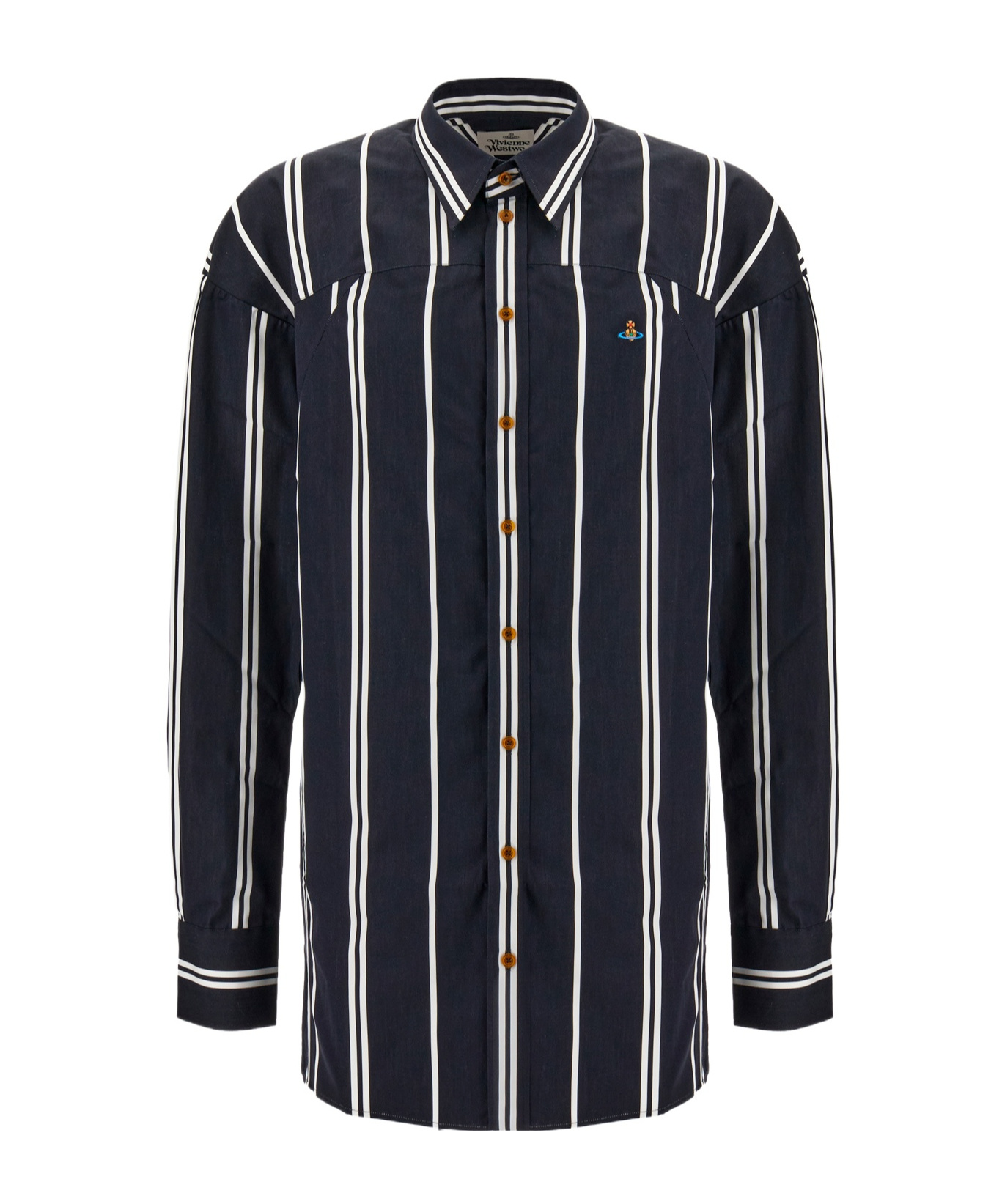 Vivienne Westwood Striped Cotton Shirt Buttoned Cuffs In O104pi | ModeSens