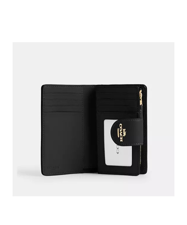 Coach Logo Wallet In Gold/walnut/black | ModeSens