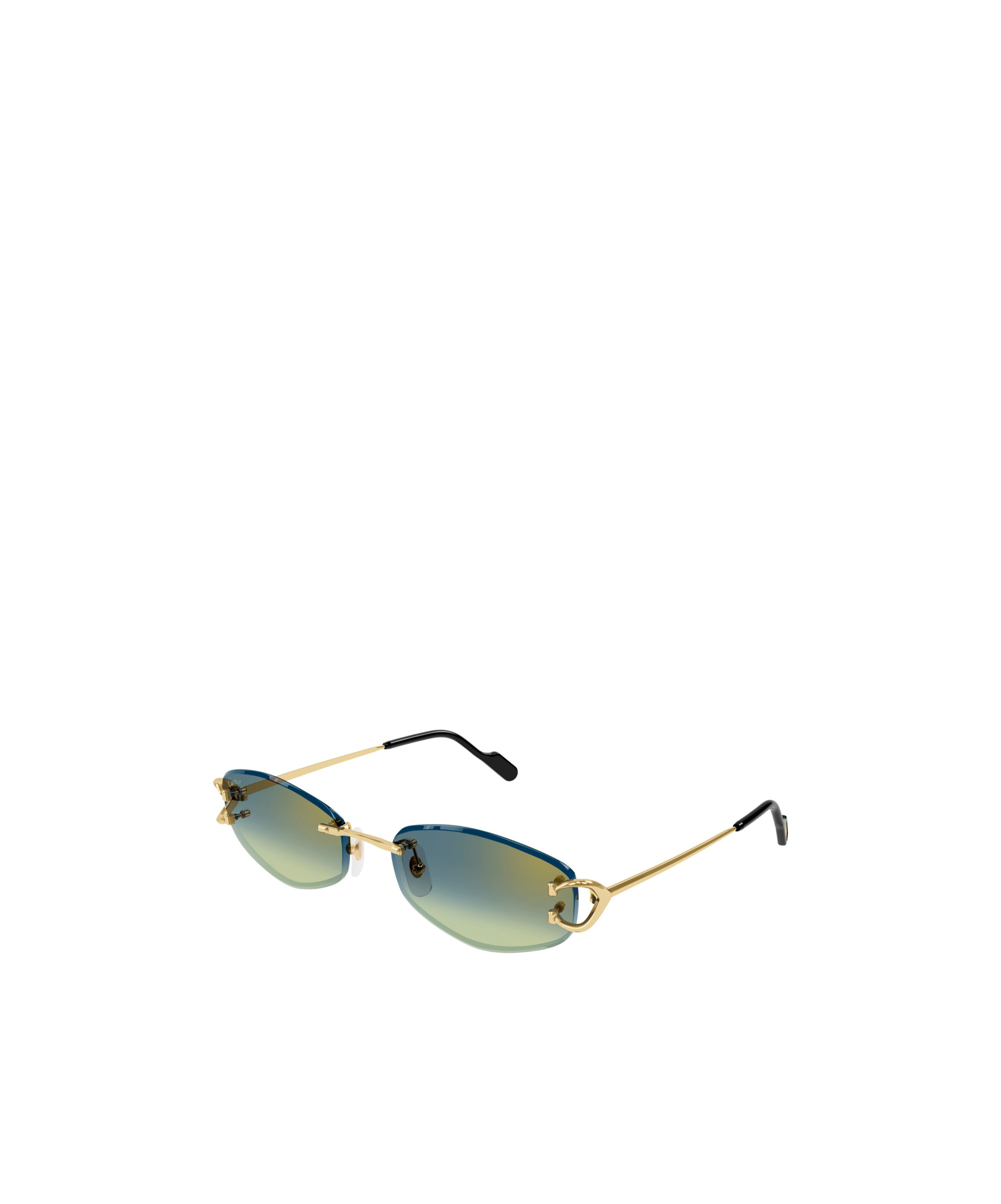 Cartier Geometric Frame Sunglasses In Gold | ModeSens